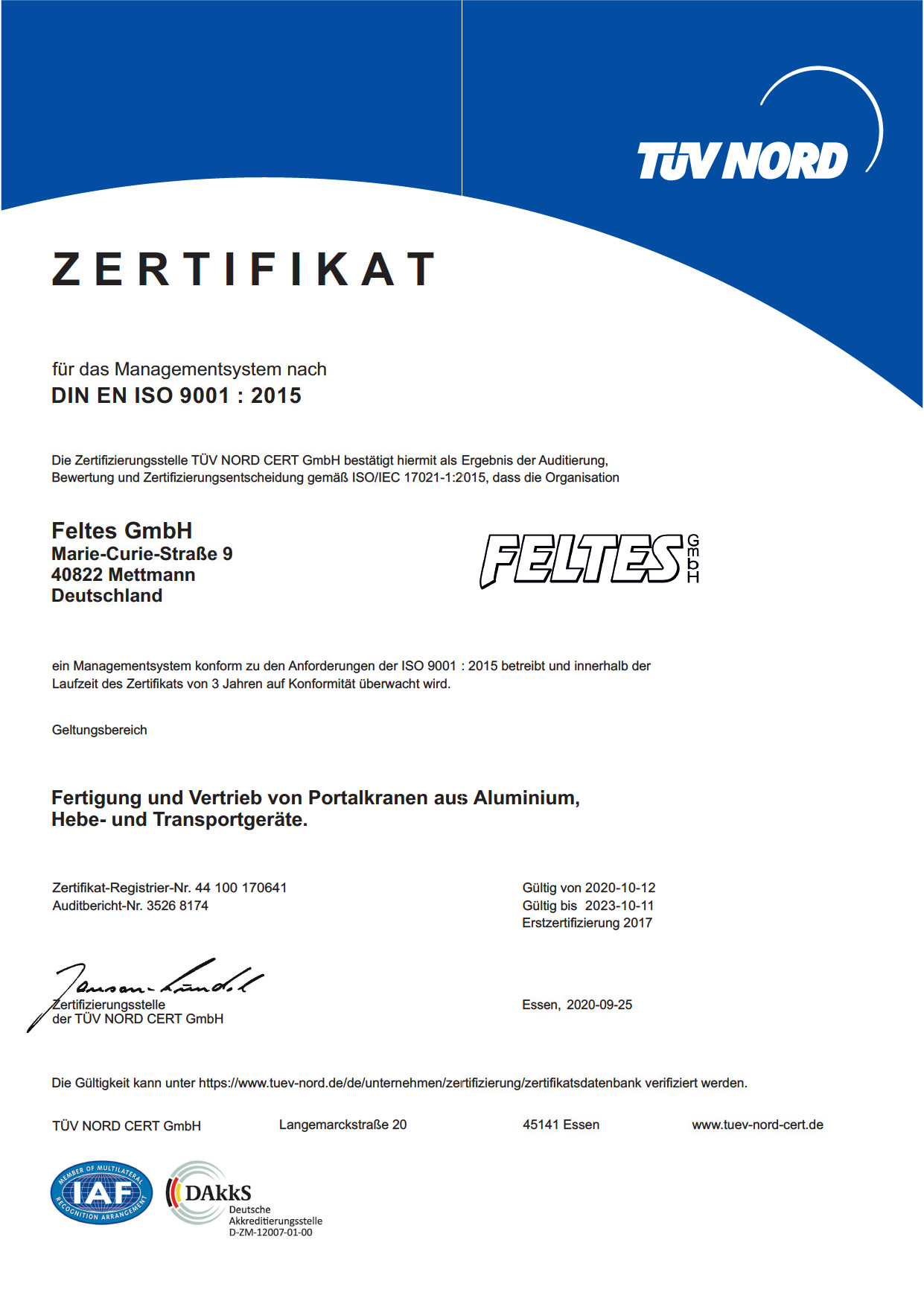 Impressum - Feltes GmbH